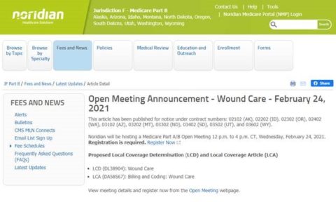 Noridian Releases Draft Wound Care LCD and Policy Article: WPS Revises ...